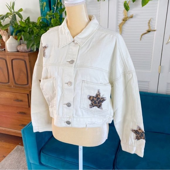 POL | Jackets & Coats | Pol Frankie Jacket Denim Star Shacket Leopard ...